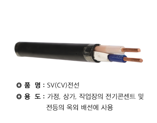 SV(IEC CV)케이블 2.5SQ*2C(70M) 상품상세