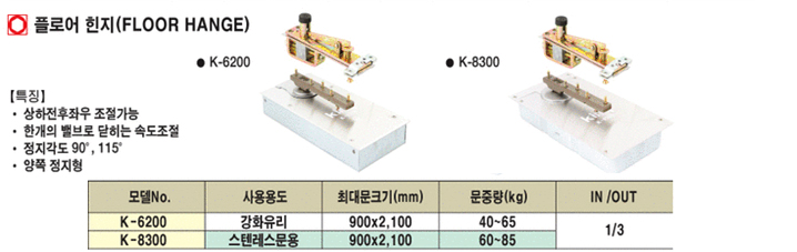 [킹]플로어힌지 K-8300(950x2,100) 양쪽스톱형